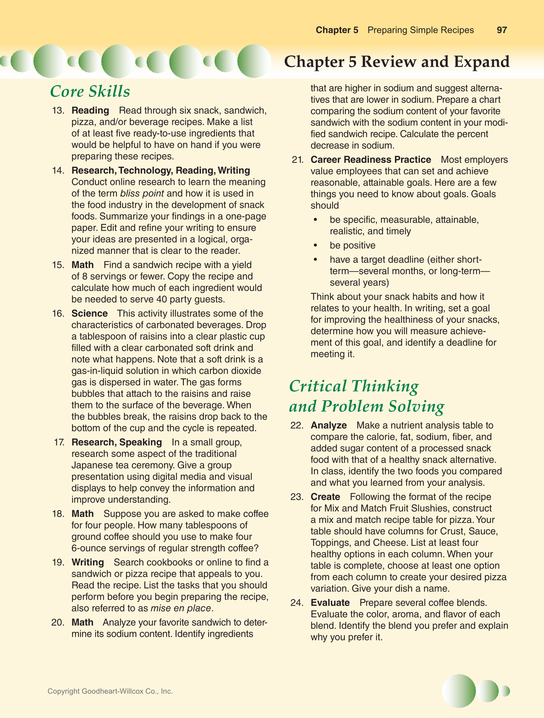 Printable: Guide to Good Food: Nutrition and Food Preparation 15e ...