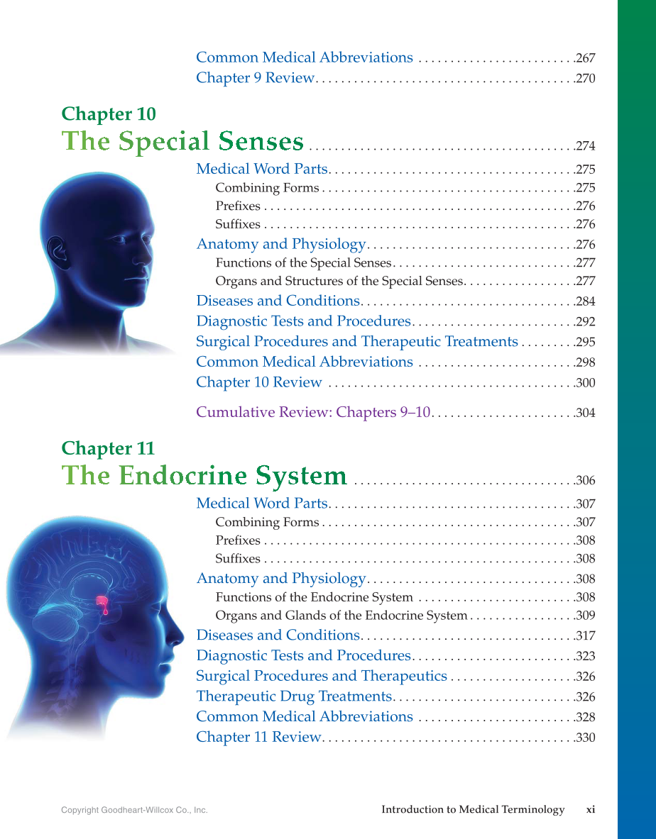 Introduction to Medical Terminology, 1st Edition page x