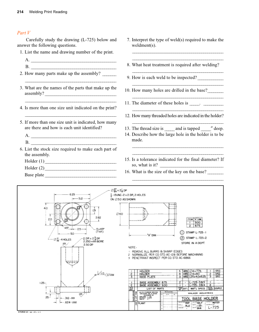 Welding Print Reading, 6th Edition page 214