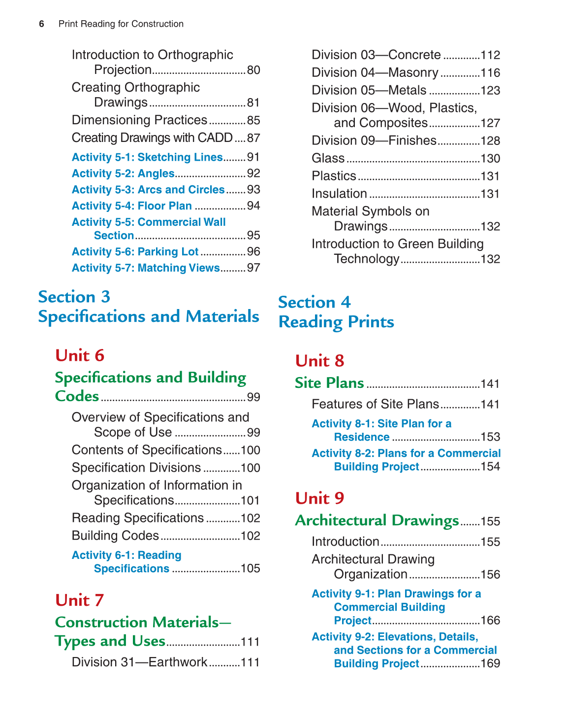 Print Reading for Construction, 6th Edition page 5