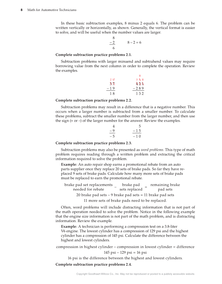 Math for Automotive Technicians, 1st Edition page 9