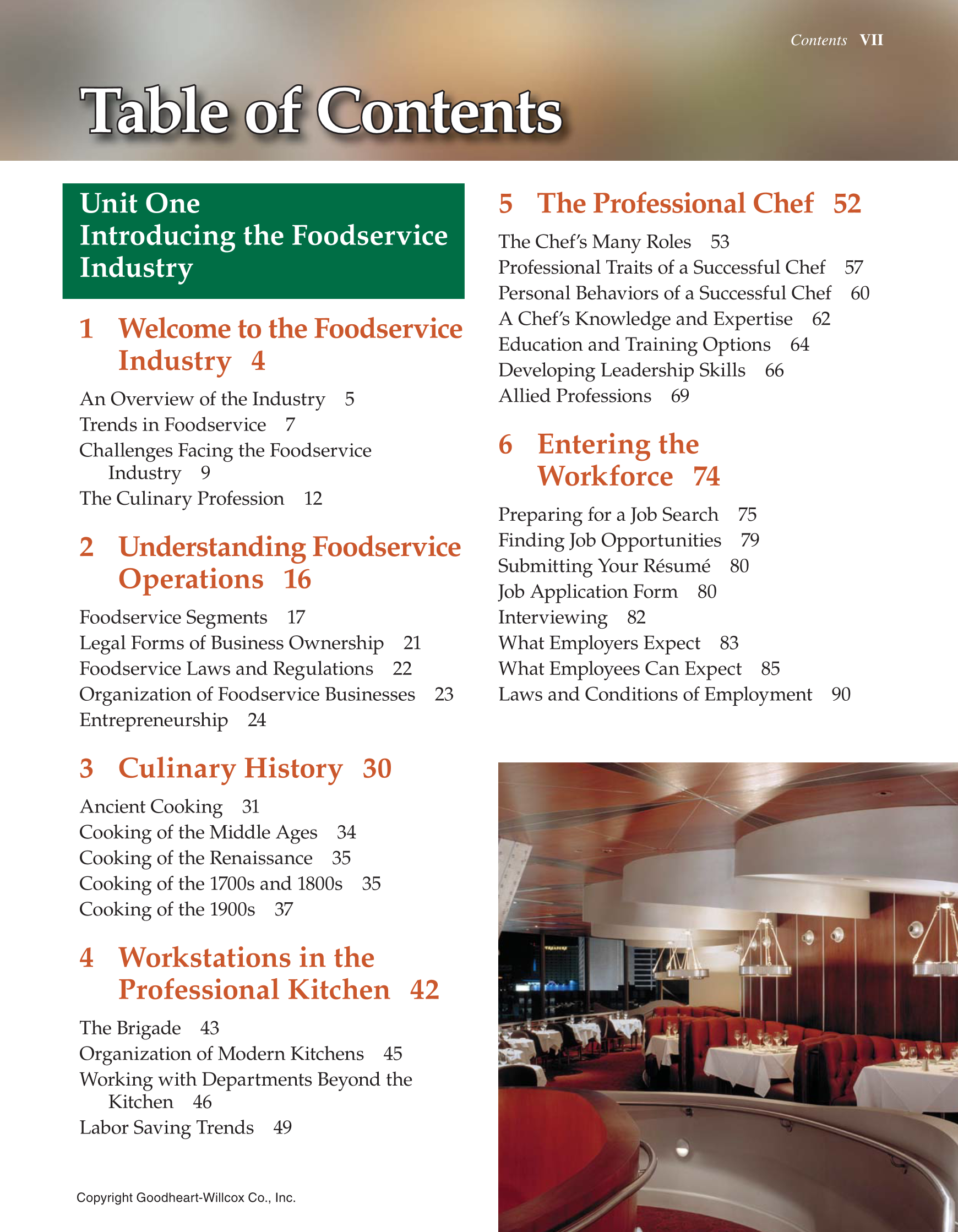 The Culinary Professional, 3rd Edition page VII