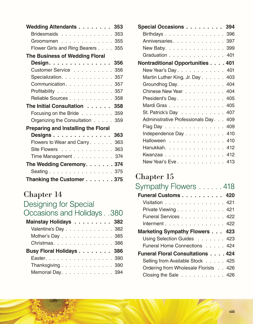 Principles of Floral Design: An Illustrated Guide, 2nd Edition page xiv