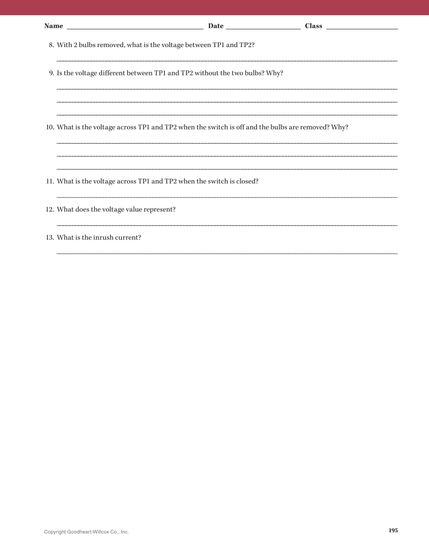 Essential Electrical Skills for HVACR: Theory and Labs, Textbook page 195