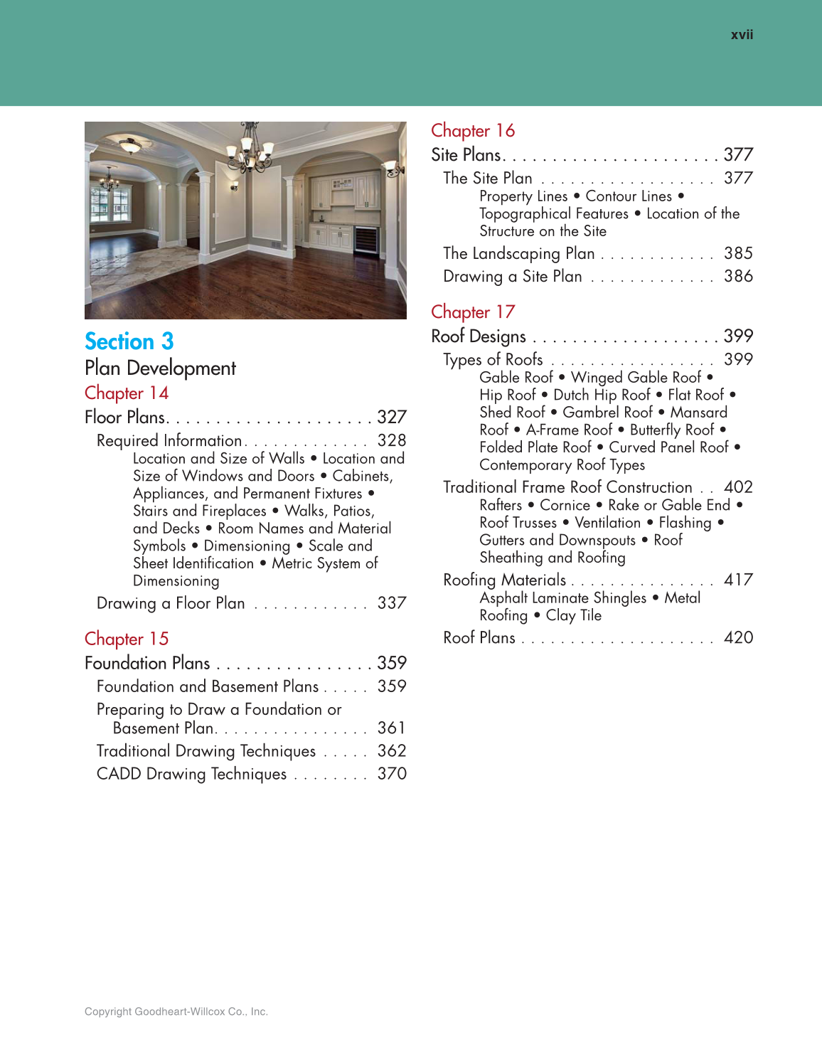 Architecture: Residential Drafting and Design, 12th Edition page xvii