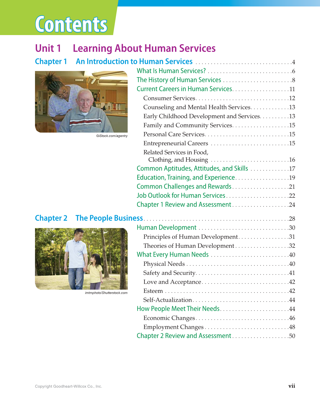 Principles of Human Services, 1st Edition page vii