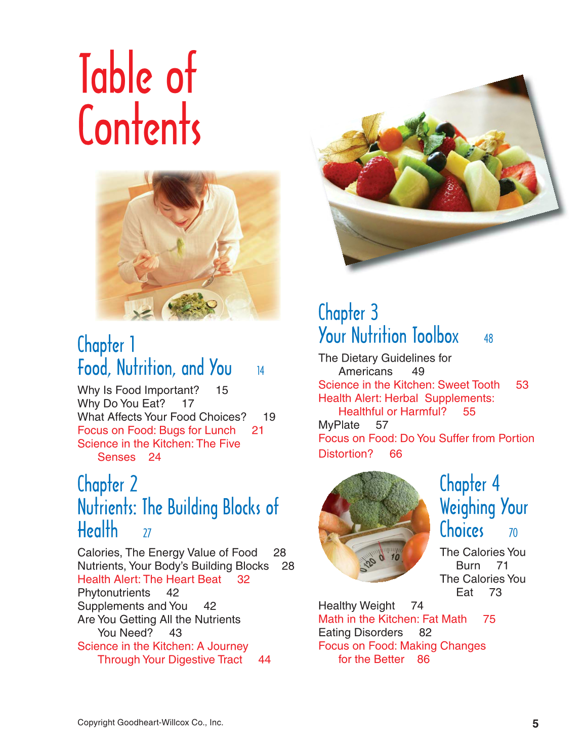 Adventures in Food and Nutrition!, 5th Edition page 5