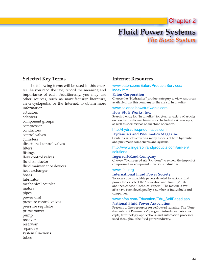 Fluid Power: Hydraulics and Pneumatics, 2nd Edition page 33