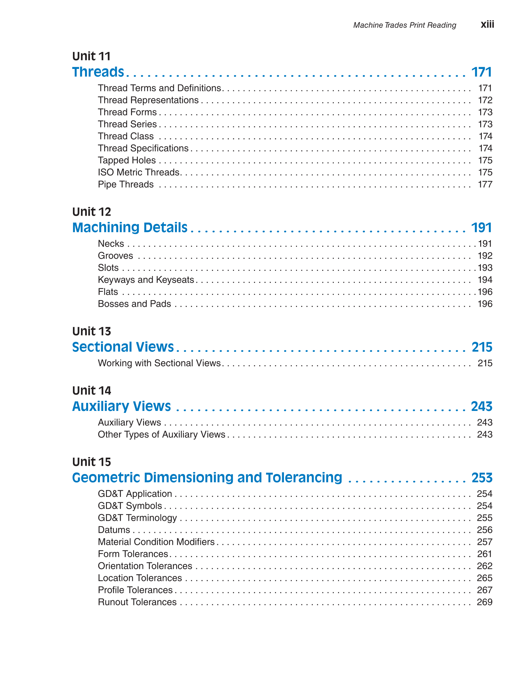 Machine Trades Print Reading, 6th Edition page xii