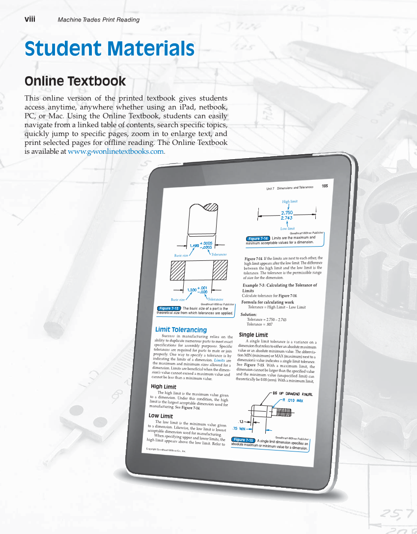 Machine Trades Print Reading, 6th Edition page viii