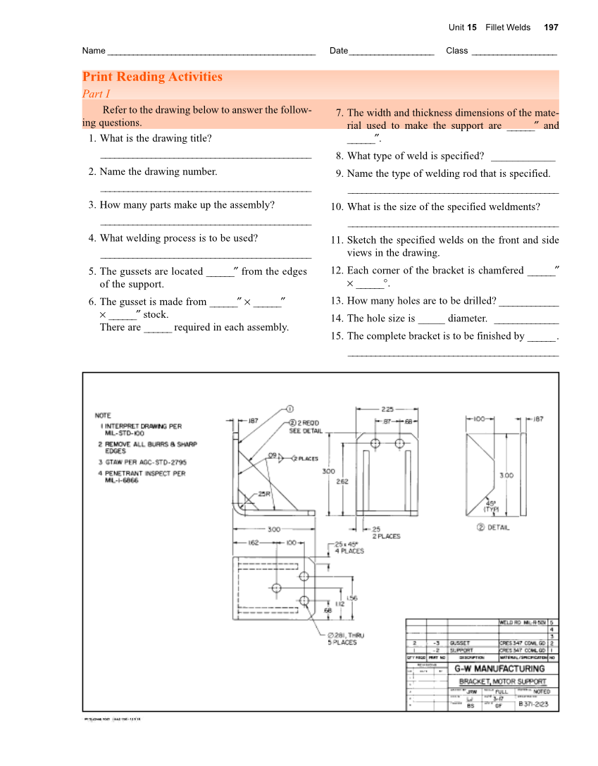 Welding Print Reading, 6th Edition page 197