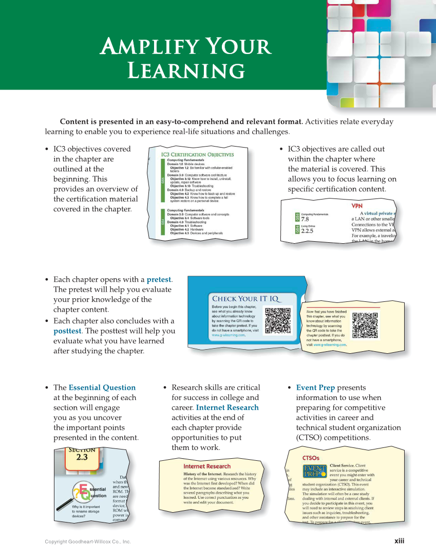 Principles of Information Technology, 1st Edition page xiii