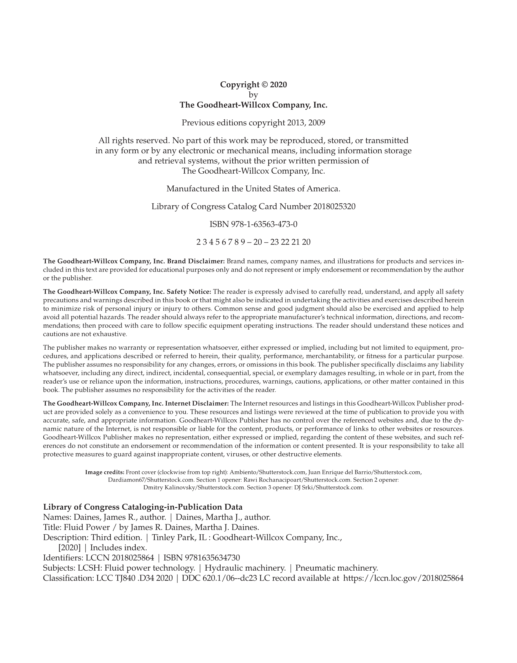 Fluid Power: Hydraulics and Pneumatics, 3rd Edition page i