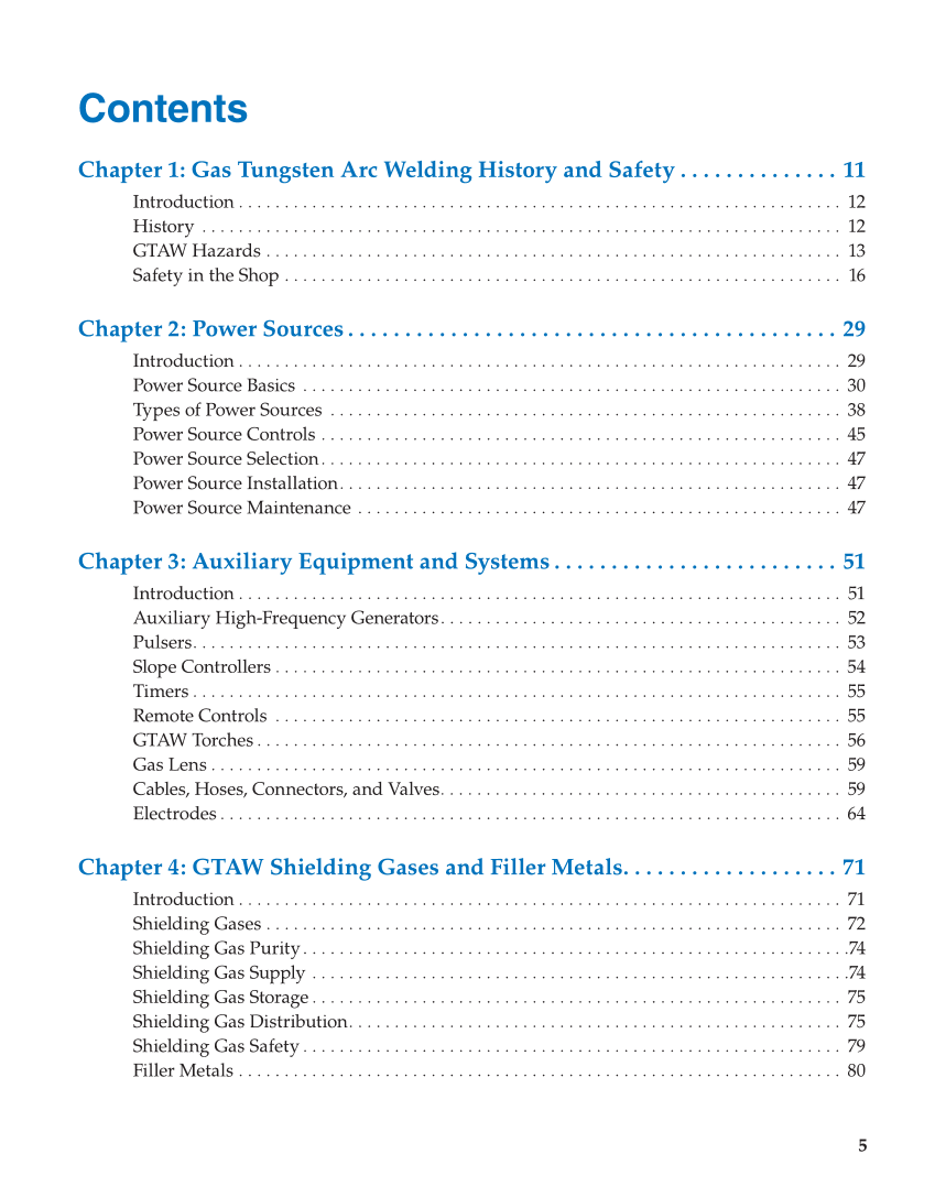 Gas Tungsten Arc Welding Handbook, 7th Edition page 5