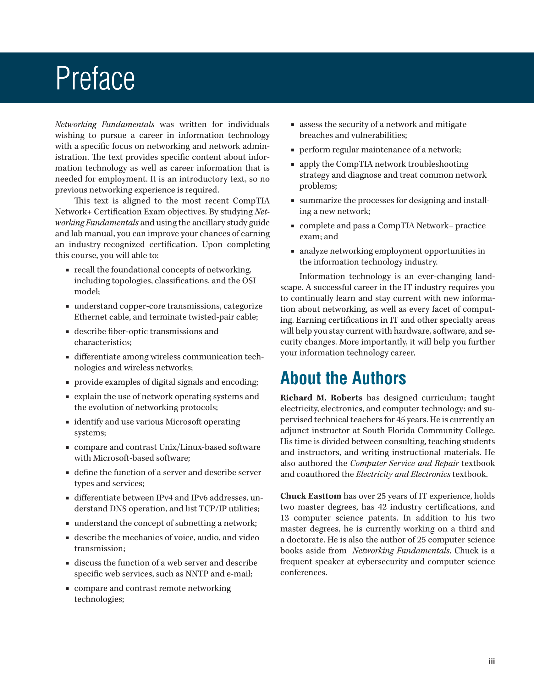 Networking Fundamentals, 3rd Edition page iii
