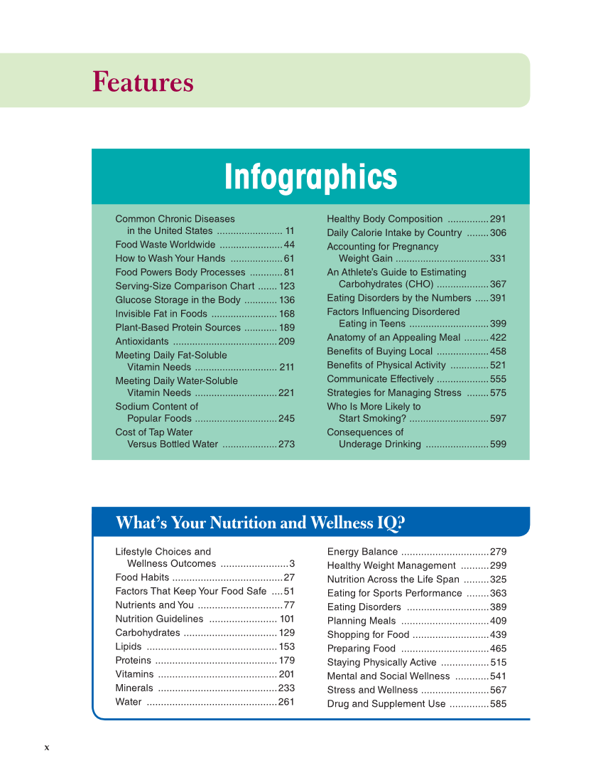 Nutrition & Wellness for Life, 5th Edition page x