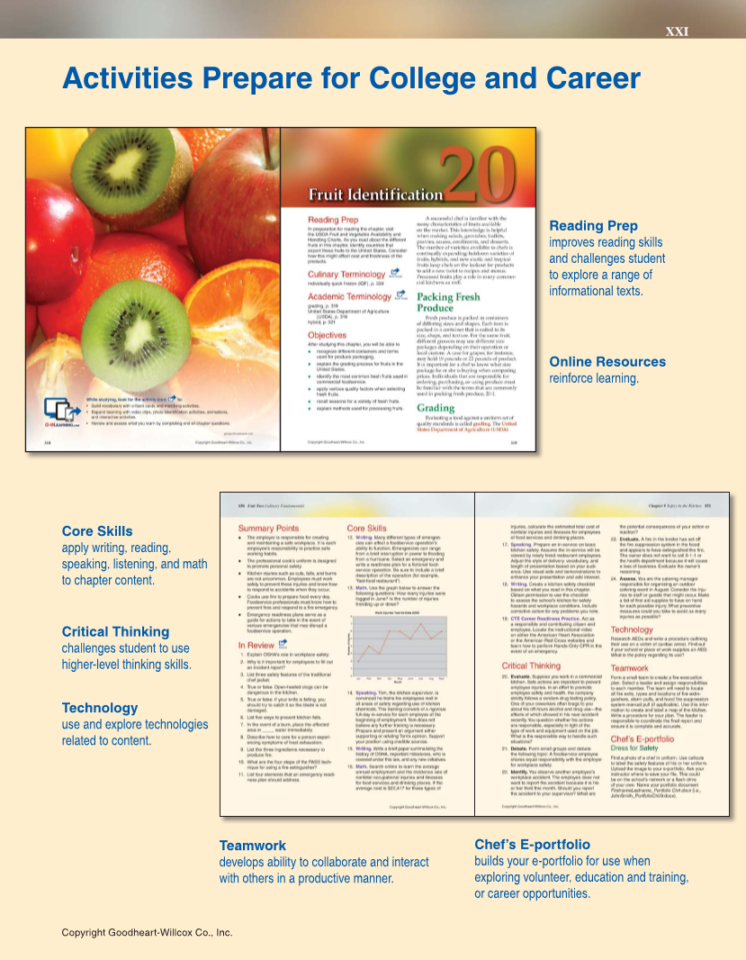 The Culinary Professional, 3rd Edition page XXI