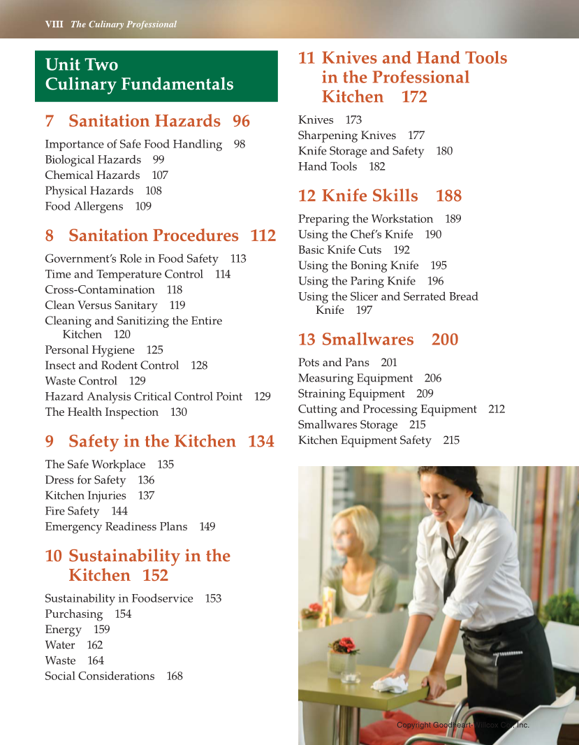 The Culinary Professional, 3rd Edition page VIII
