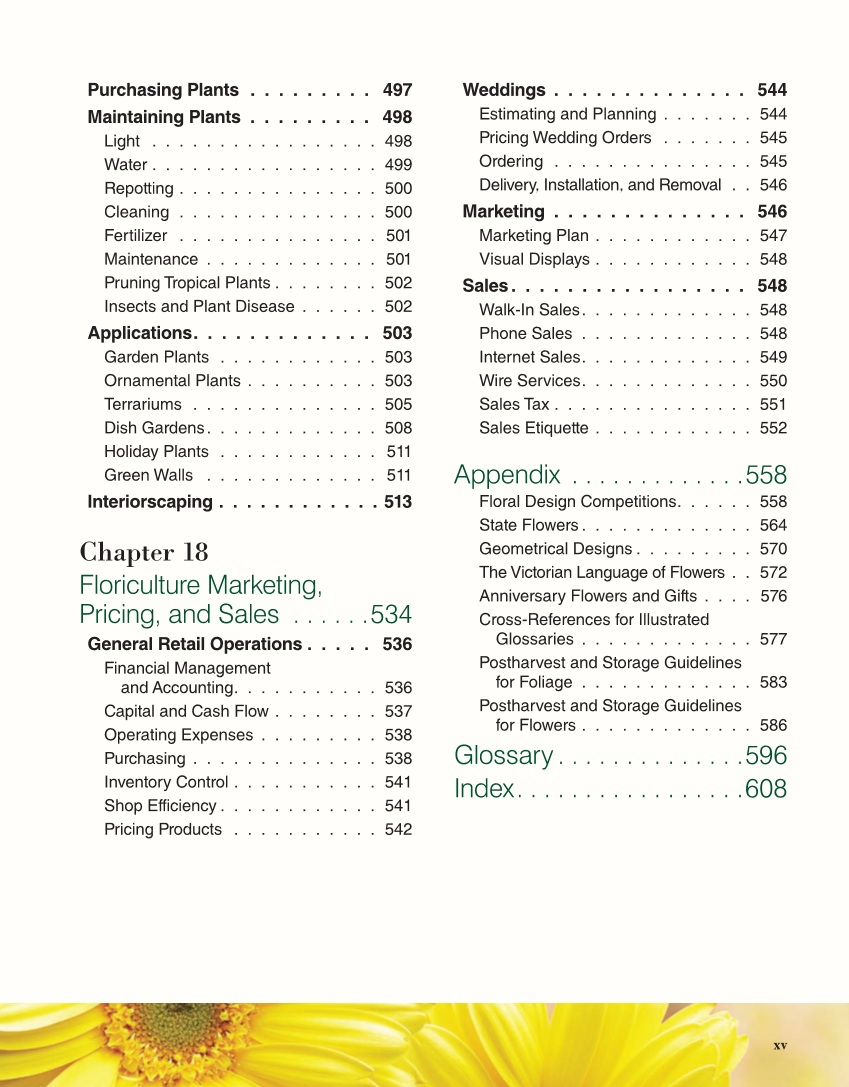 Principles of Floral Design: An Illustrated Guide, 2nd Edition page xv