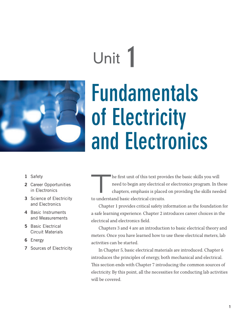 Electricity and Electronics, 11th Edition page 1