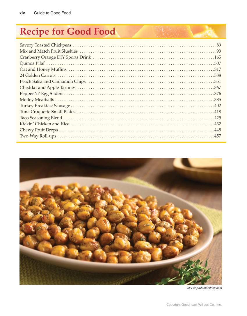 Guide to Good Food: Nutrition and Food Preparation, 14th Edition page xiv
