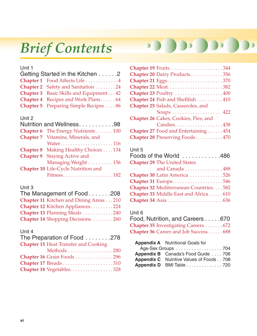 Guide to Good Food: Nutrition and Food Preparation 15e, Textbook page vii