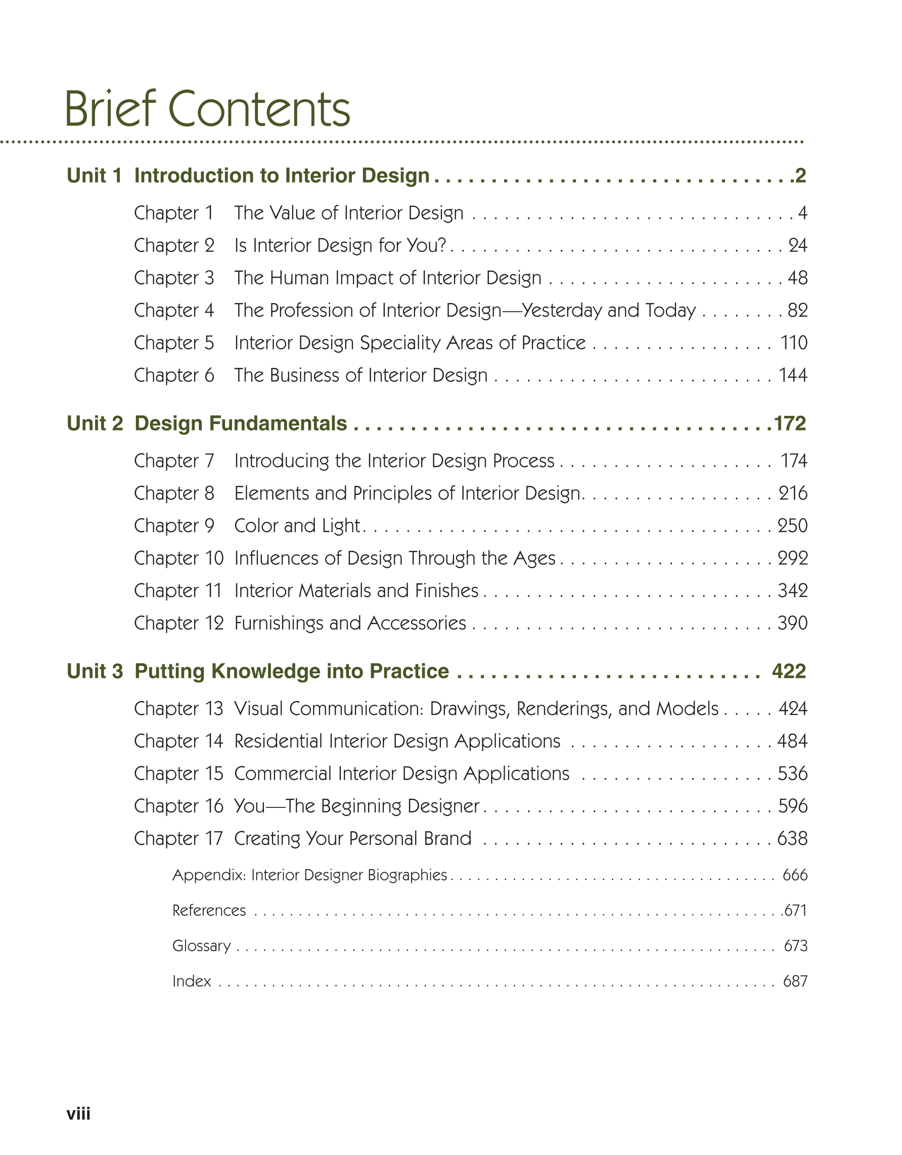 Interiors: Design, Process, and Practice, 2nd Edition page viii